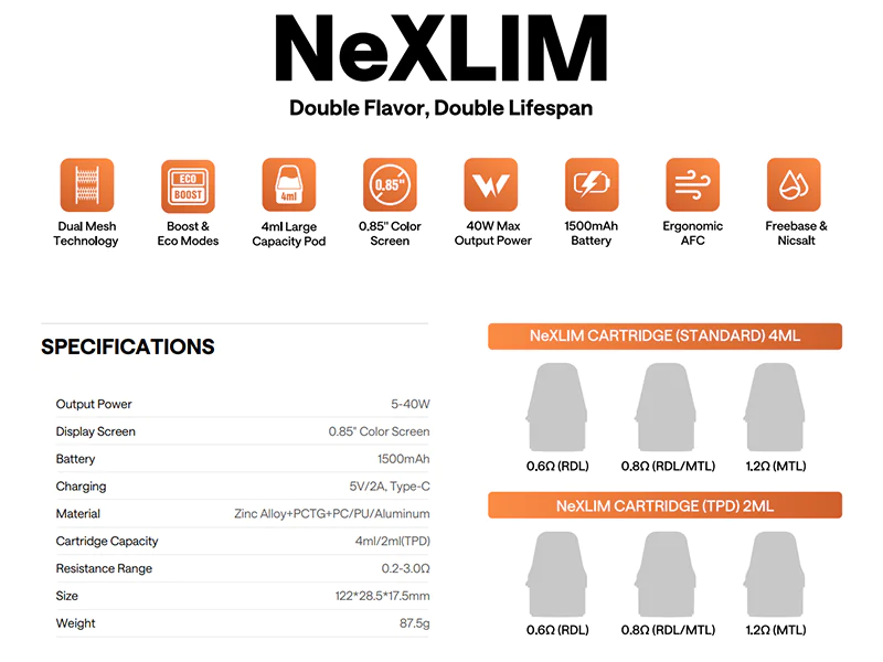 Oxva Nexlim Pod Kit 40W 1500mAh